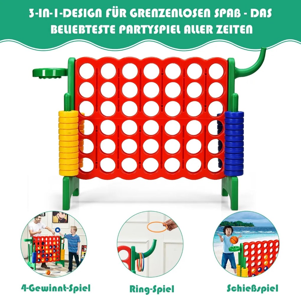 Costway Velká sada 4 v řadě Jumbo 4 v řadě červená + – 84 × 33 × 79 cm, zelený