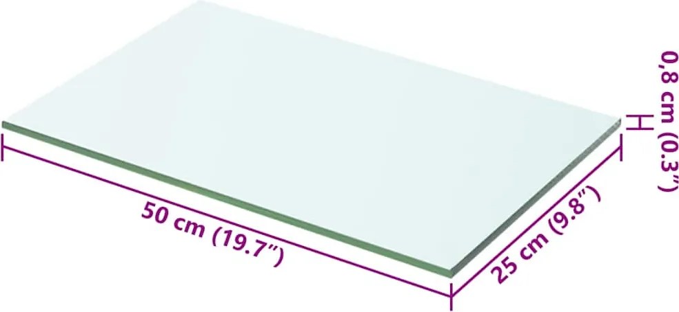 Policová deska sklo čiré 50x25 cm 243820