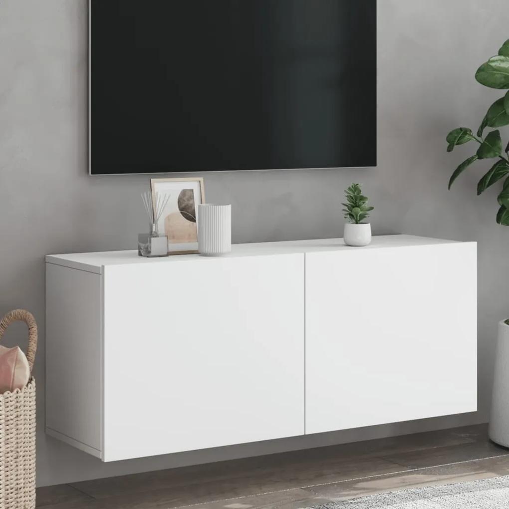 TV skříňka nástěnná bílá 100 x 30 x 41 cm - Default Title