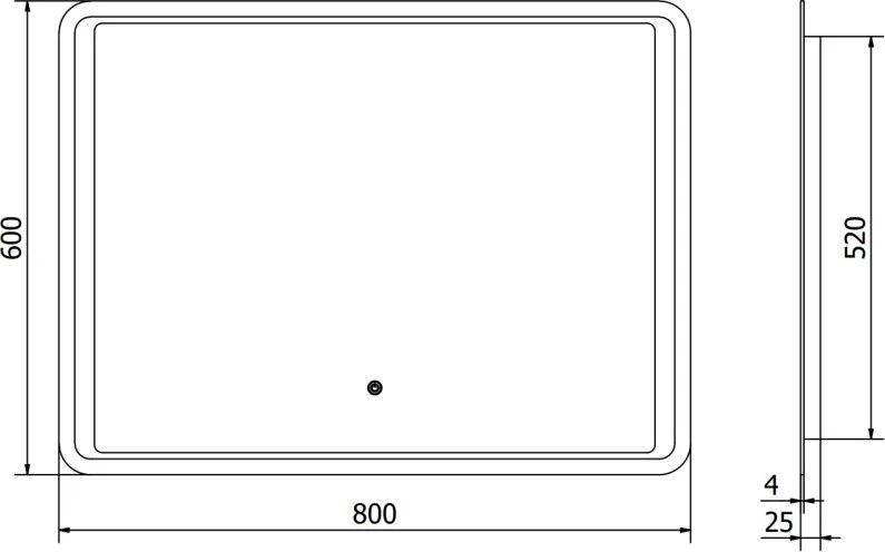 Mexen Zusa, LED koupelnové zrcadlo s podsvícením 80x60 cm, 6000K, ochrana proti zamlžování, 9808-080-060-611-00