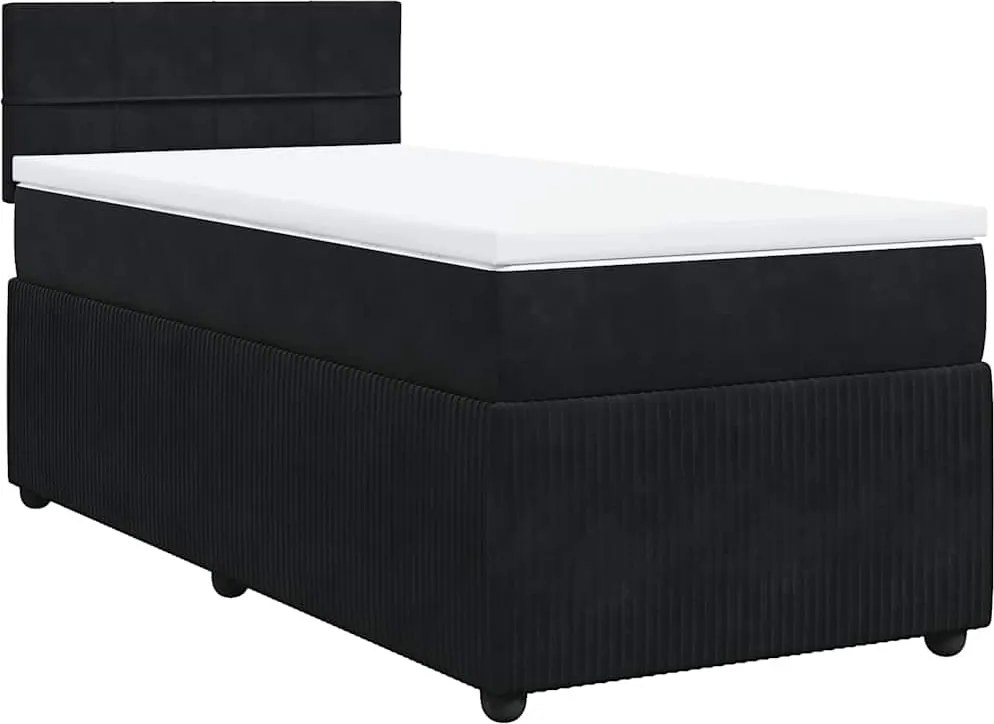 Box spring postel s matrací černá 90x190 cm samet 3289928