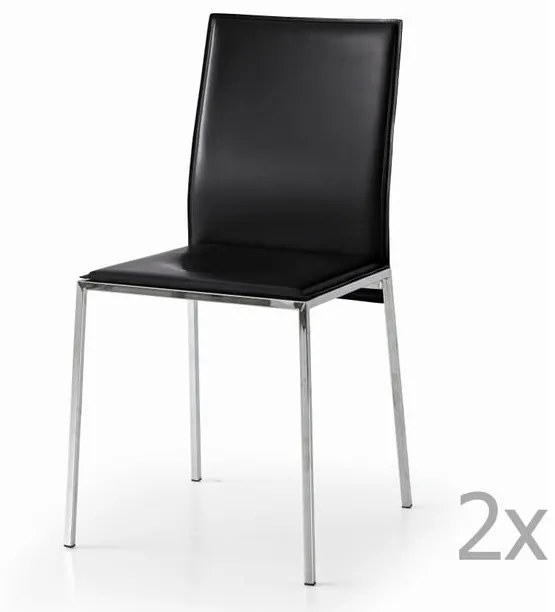Sada 2 černých jídelních židlí Castagnetti Fax