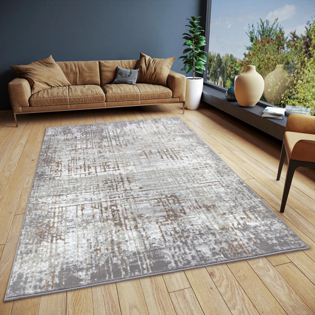 Hanse Home, Kusový koberec Shine 105925 Abstract Cream Grey, 120x170, šedá, ložnice