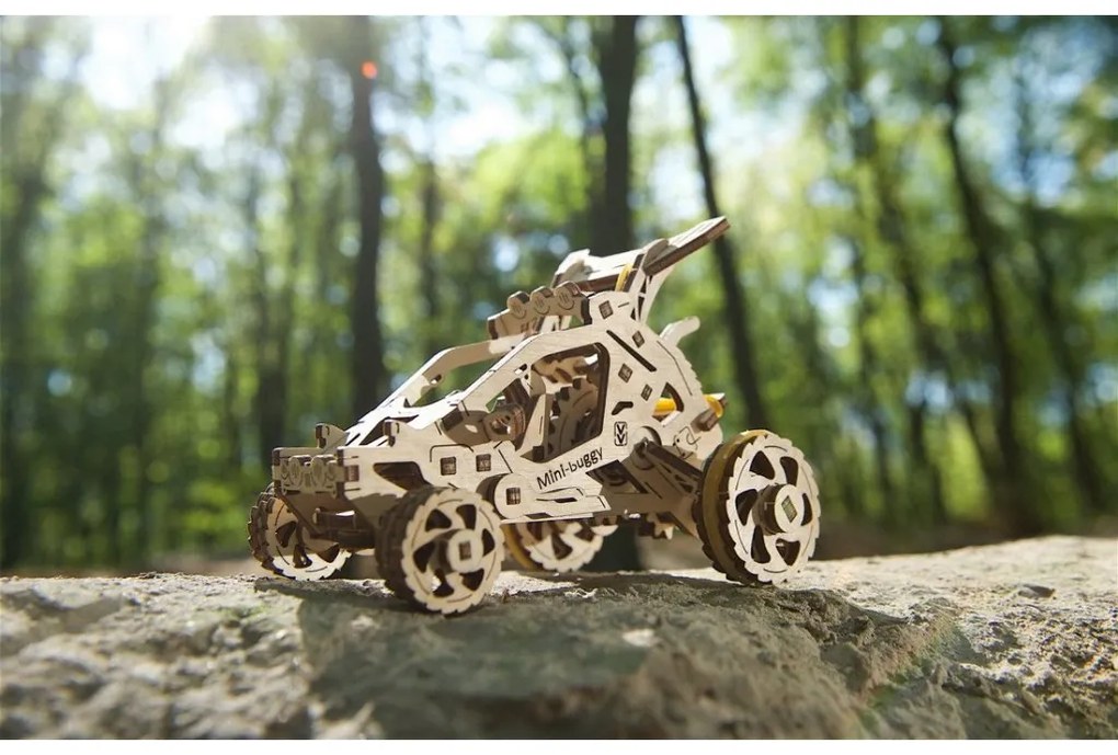 Ugears 3D dřevěné mechanické puzzle Mini bugina