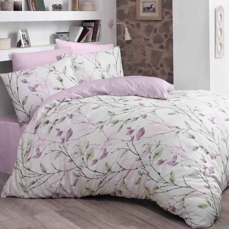 Bavlněné ložní povlečení Blosom růžové francouzská postel