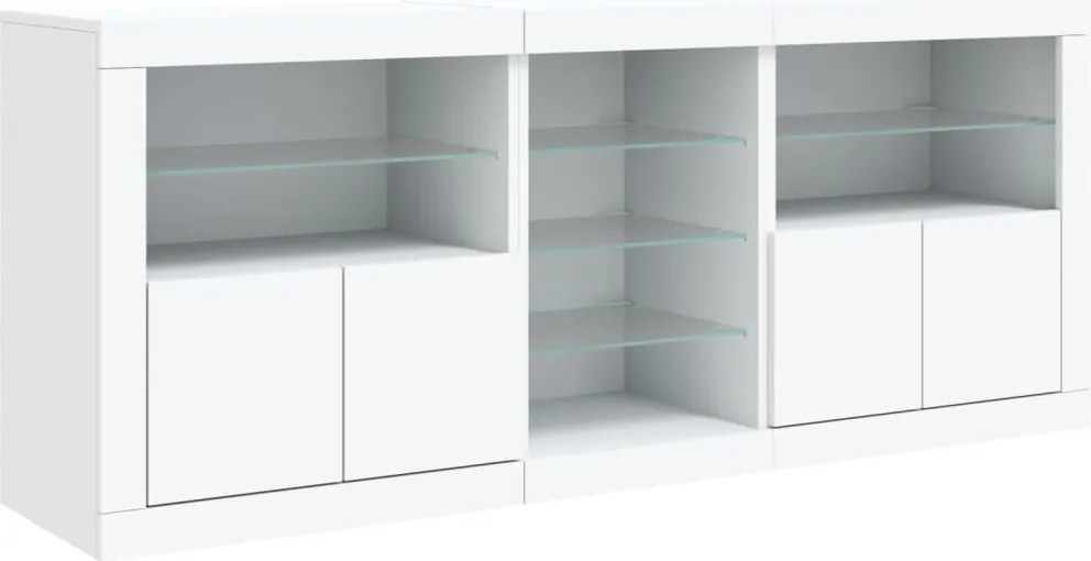 Příborník s LED osvětlením bílý 162 x 37 x 67 cm 3209030