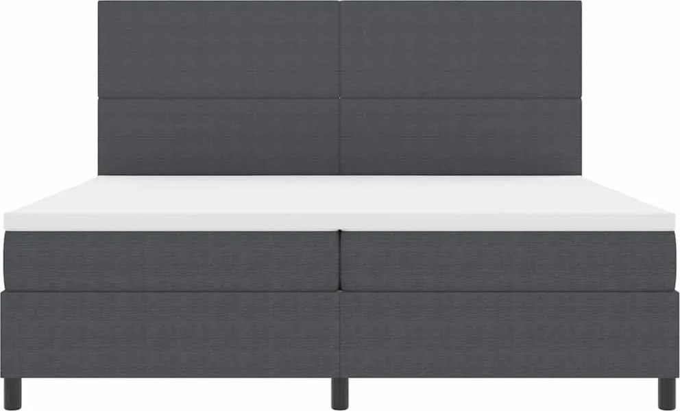 Postel s boxspringem s čelo Tmavě šedá a bílá 200 x 200 cm 3337572