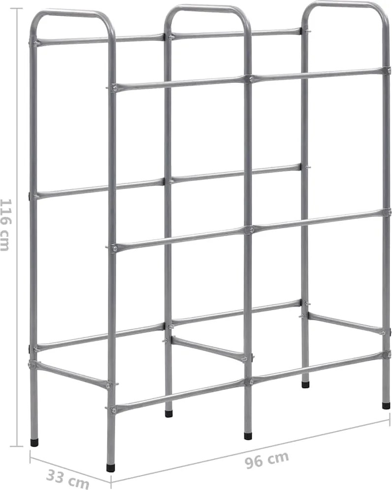 Skladový regál na 6 přepravek stříbrný 96 x 33 x 116 cm ocel 285213