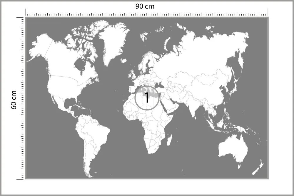 Fototapeta Mapa Světa Omyvatelný vlies 460x300