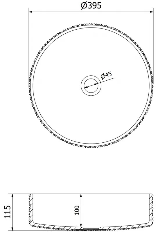 Mexen Aura, skleněné umyvadlo na desku 39 × 39 cm, čirá/černá, 24013971