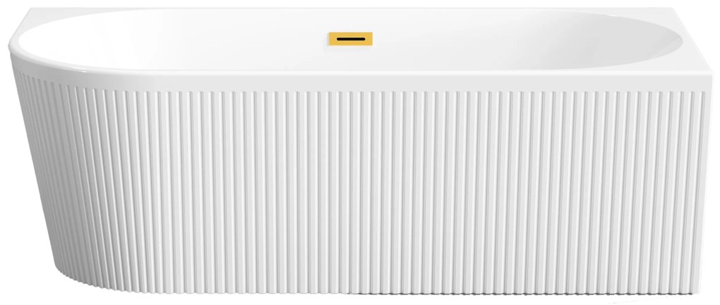 Invena Invena, volně stojící vana 170x80x58 cm, pravá, bílá lesklá, zlatý přepad, INV-AN-02-19P-KPL
