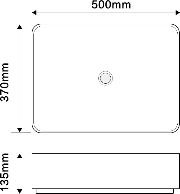 Erga Madalyn, umyvadlo na desku 500x370x135 mm, bílá lesklá, ERG-V03-9674-WH