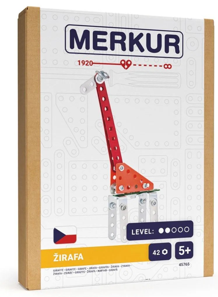 Stavebnice MERKUR Žirafa mini 42ks v krabici 13x18,5x3cm