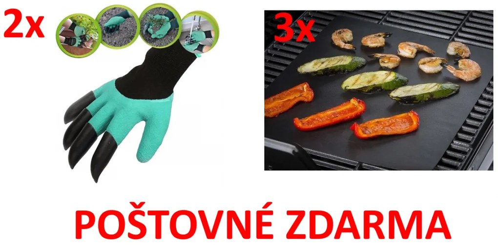 MXM SADA 3x teflonová grilovací podložka + 2x rukavice s drápy + POŠTOVNÉ ZDARMA ZAHSET01