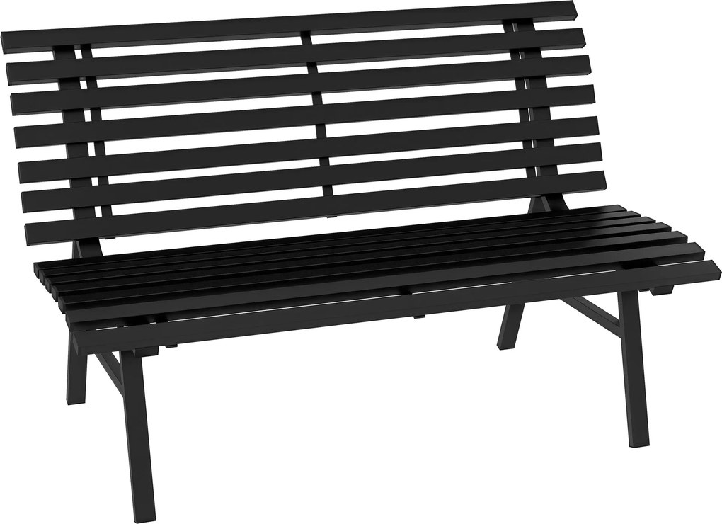 Outsunny Hliníková Zahradní Lavice pro 2 Osoby, Odolná Proti Počasí, UV-odolný Zahradní Nábytek s Designem Žaluzií, Parková Lavice s Nosností 240kg, B