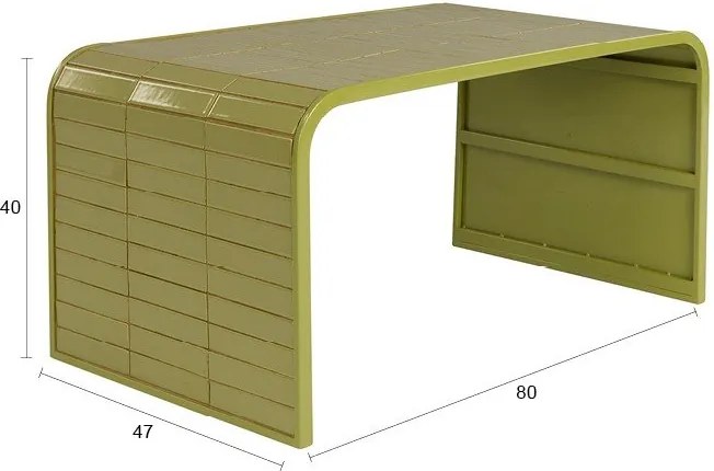 Zelený keramický konferenční stolek 47x80 cm Tiles – Zuiver