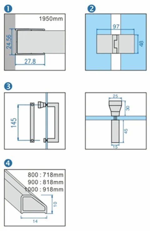 BPS-koupelny Čtvercový sprchový kout HYD-SK08D 100x100 černá/transparent + vanička HYD-SSV-SXL02C bílá