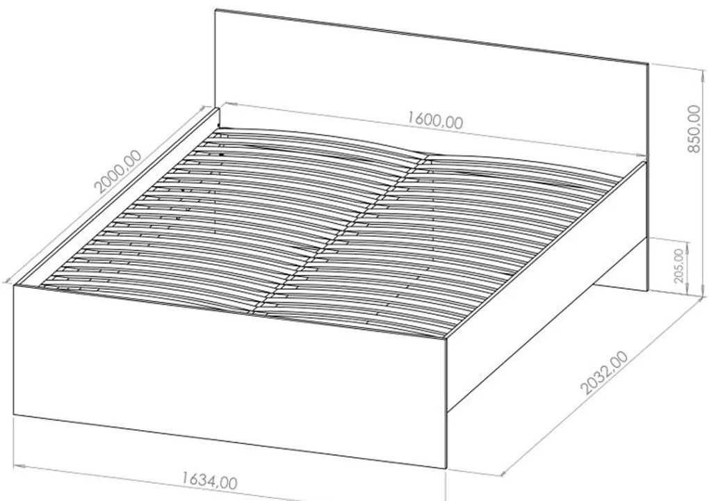Postel 160x200 MAXIS 04 dub artisan