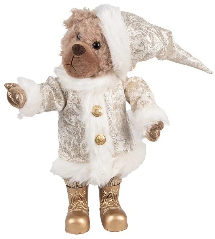 Vánoční dekorace stojící plyšový medvěd v oblečku Teddy Bear - 22*16*36 cm
