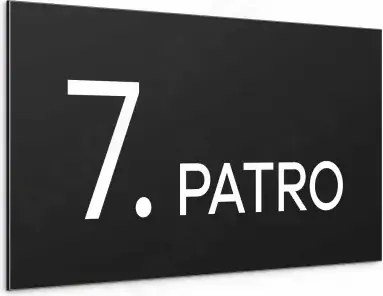 ACCEPT Označení podlaží "7. PATRO" - stříbrná tabulka - černý popis