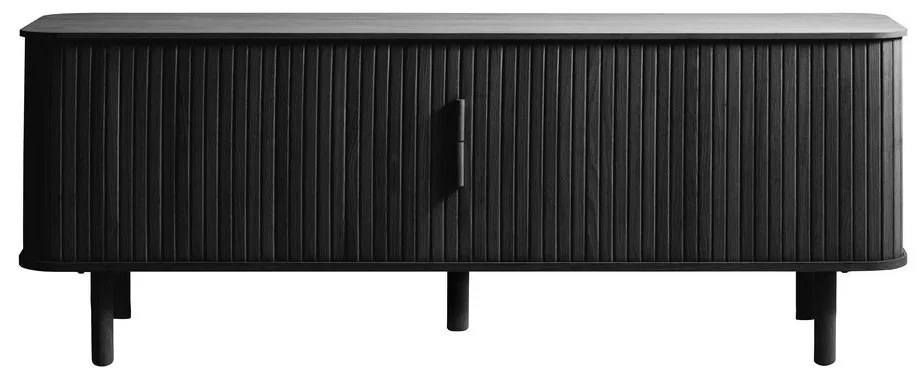 Černý TV stolek v dekoru dubu 160x56 cm Cavo – Unique Furniture