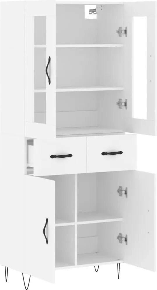 Skříň highboard bílá 69,5 x 34 x 180 cm kompozitní dřevo 3198561