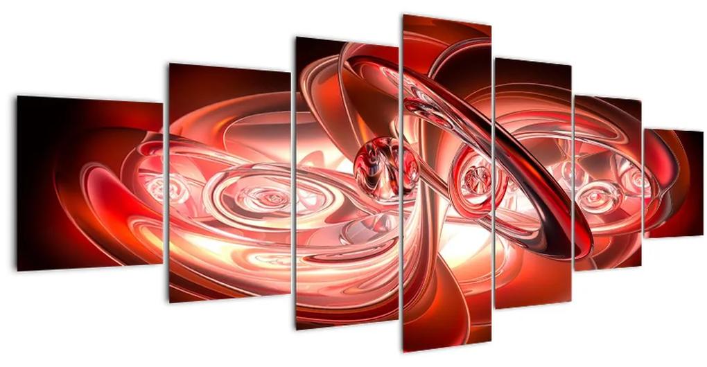 Obraz - červené tvary (210x100 cm)