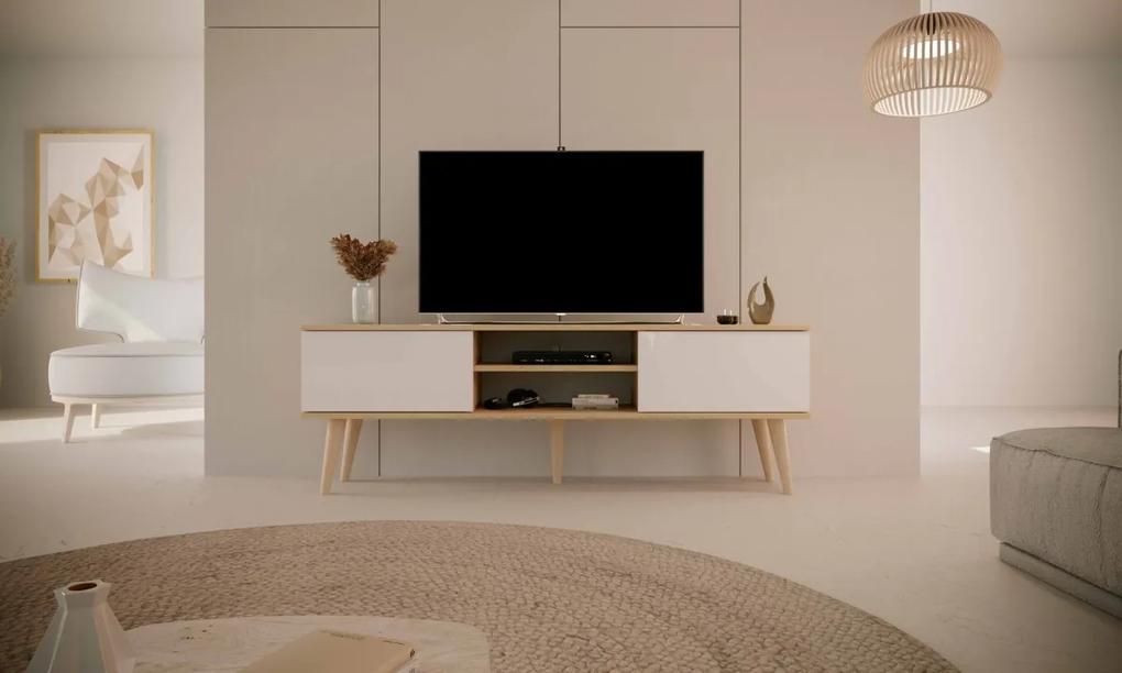 TV stolek TORONTO 160 cm dub artisan/bílý