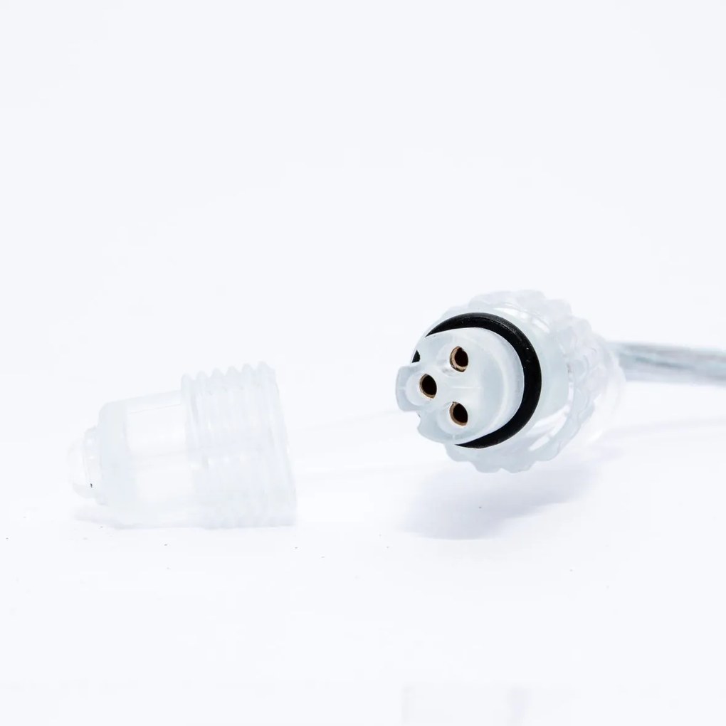 LED tekoucí světlo, 6 m, ledově bílá, 96 diod, čirý kabel IP44, 24V