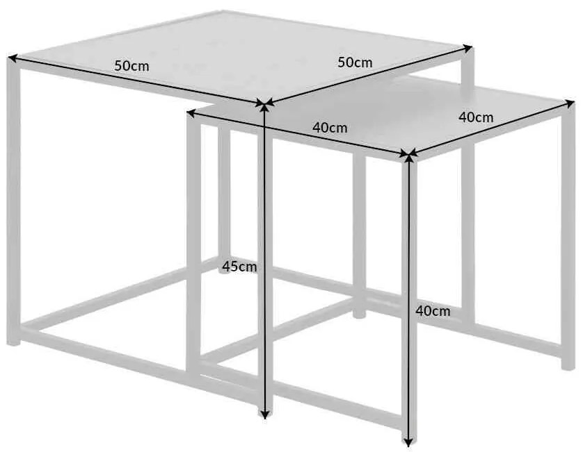 invicta interior Konferenční stolek 2ks Slim Line 50cm černá 42011