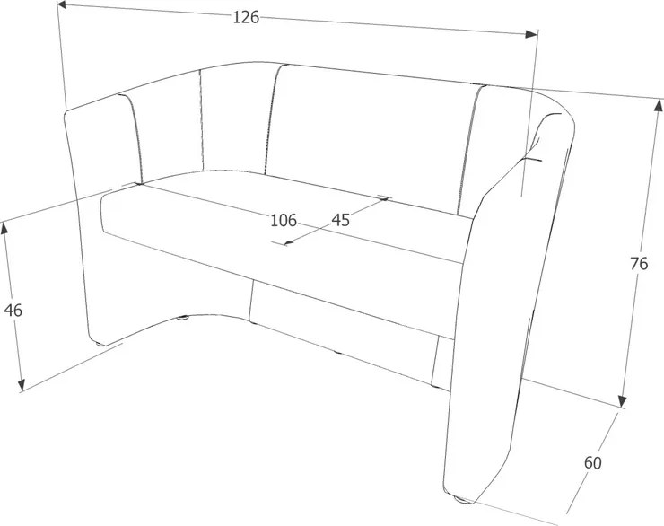 Pohovka Cuba, dvojsedák, světle hnědá