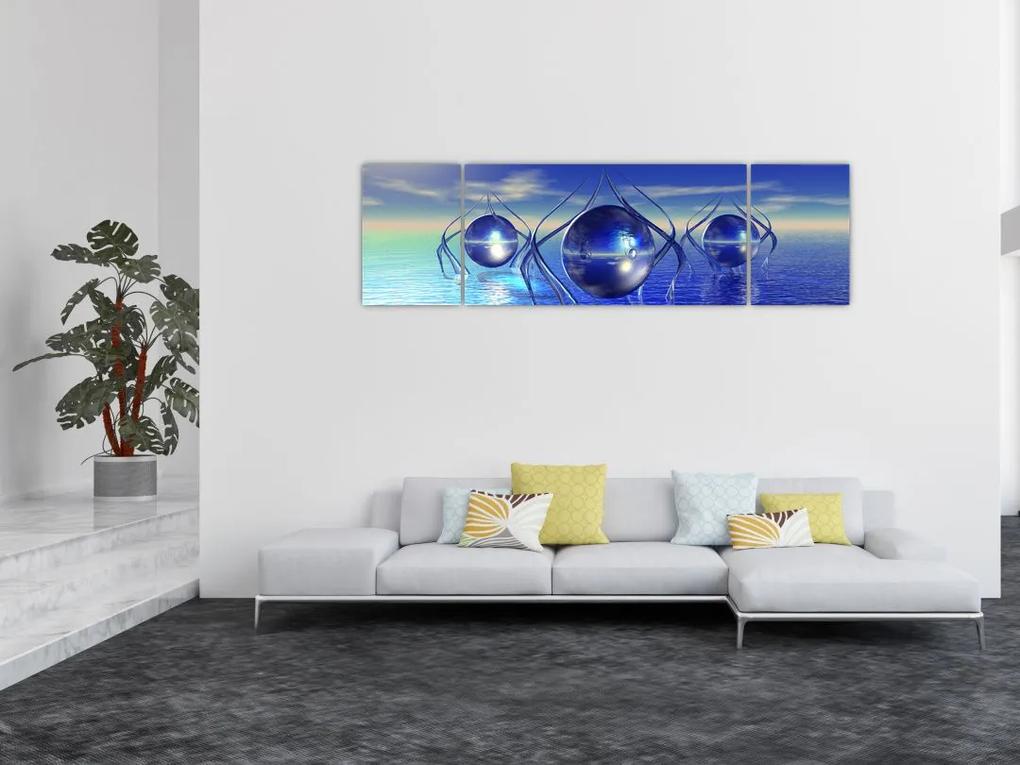 Obraz abstrakce - voda (170x50 cm)