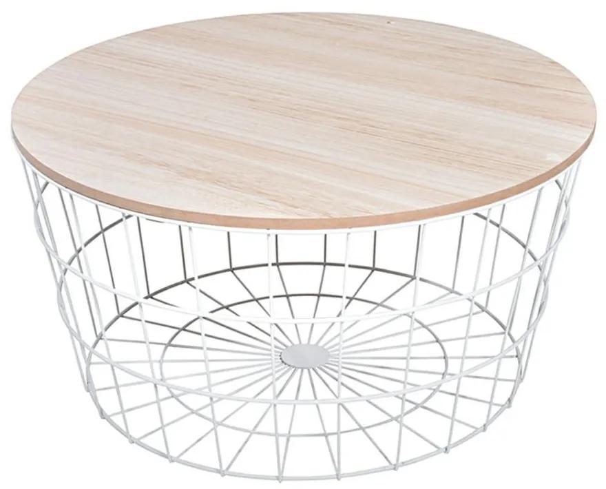 DekorStyle Drátěný konferenční stolek bílý | BIANO