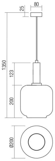 Redo 01-3213 - Lustr na lanku BRINA 1xE27/23W/230V