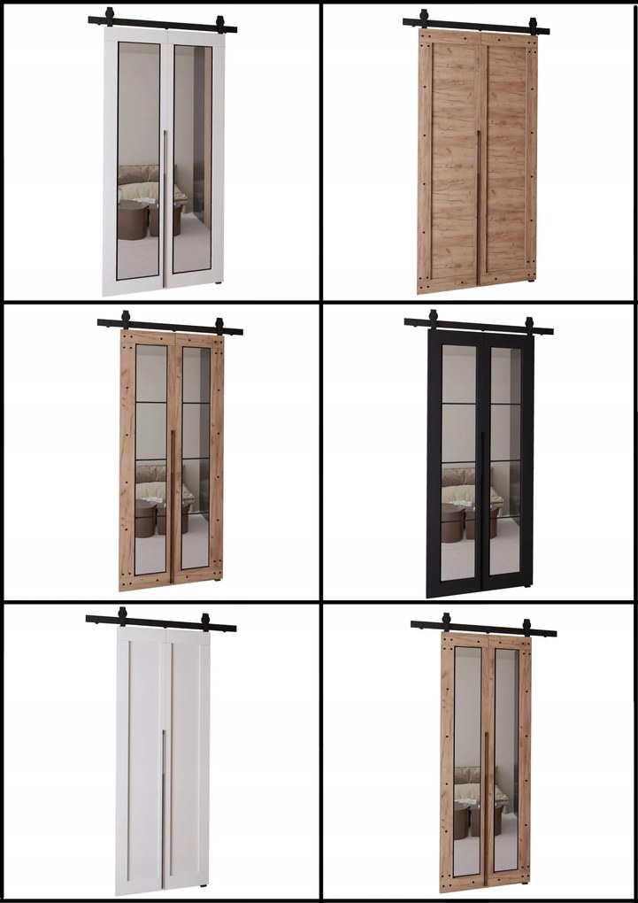 Skládací posuvné dveře QUDIO M2 bílý + tmavý jasan 60