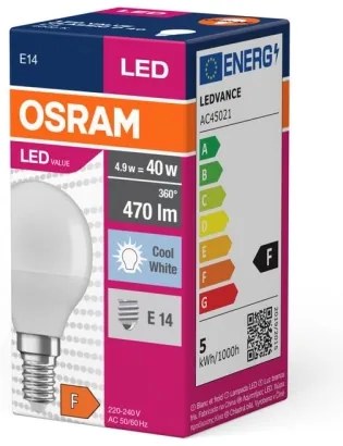 LED žárovka E14 OSRAM CL P FR 5,7W (40W) neutrální bílá (4000K)