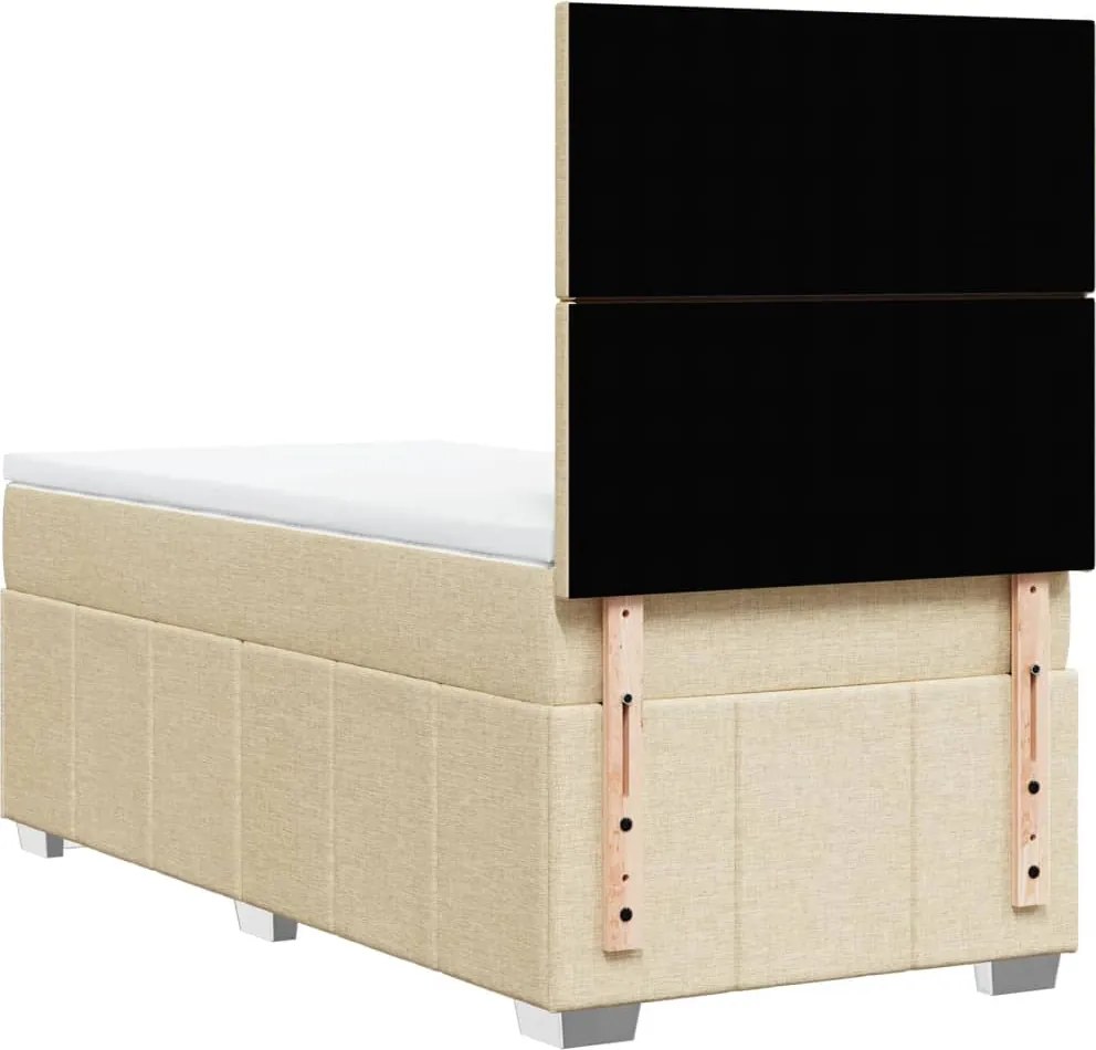 Box spring postel s matrací krémová 90x200 cm textil 3291549