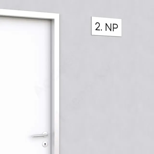 ACCEPT Označení podlaží "2. NP" - stříbrná tabulka - černý popis