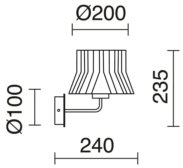 Exo 859D-G05X1A-02-RB nástěnné svítidlo Cora, černá, E27, ø20cm, IP20