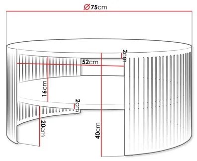 Konferenční stolek FIKOLI 40x75 cm černá/bílá