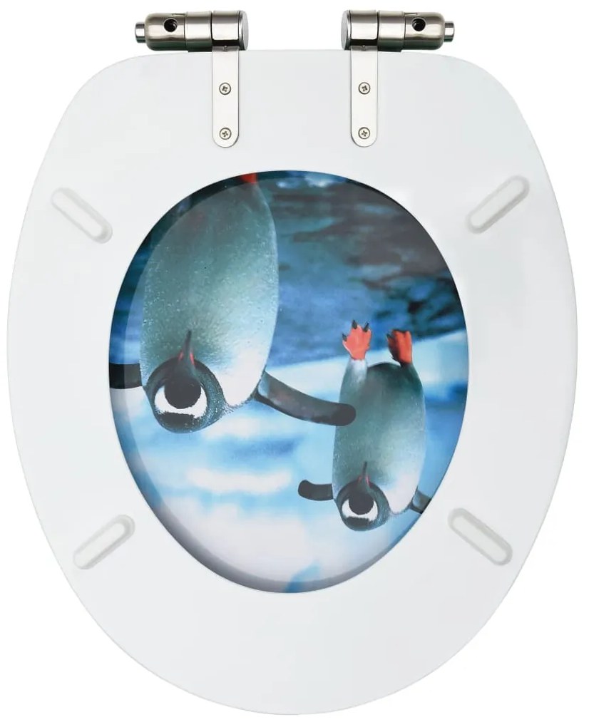 WC sedátko s funkcí pomalého sklápění MDF motiv tučňáků - Default Title