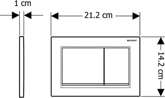 Geberit 115.080.KM.1 - Splachovací tlačítko Omega30 21,2x14,2 cm černá/l. chrom