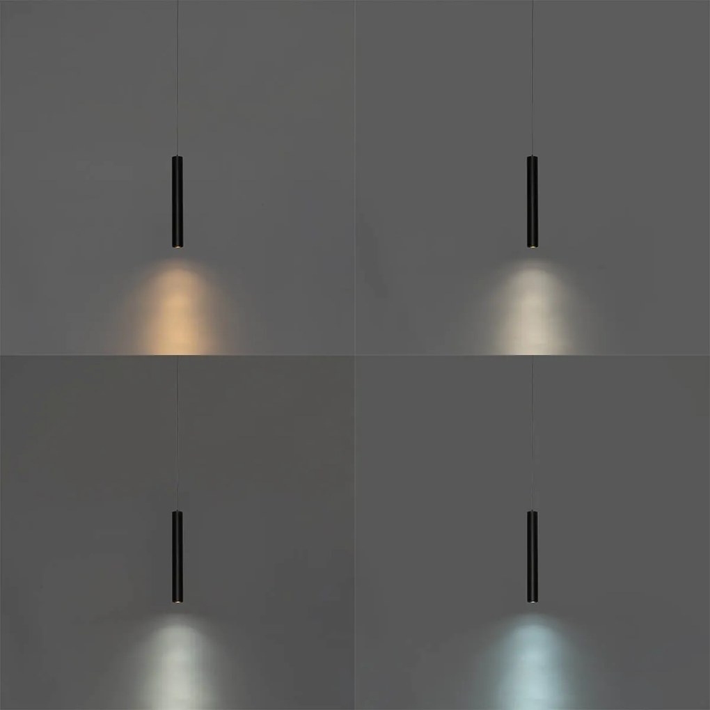 Moderní černé závěsné svítidlo pro 1-fázový kolejnicový systém 4,5W 3000K - Magnetic Cassie