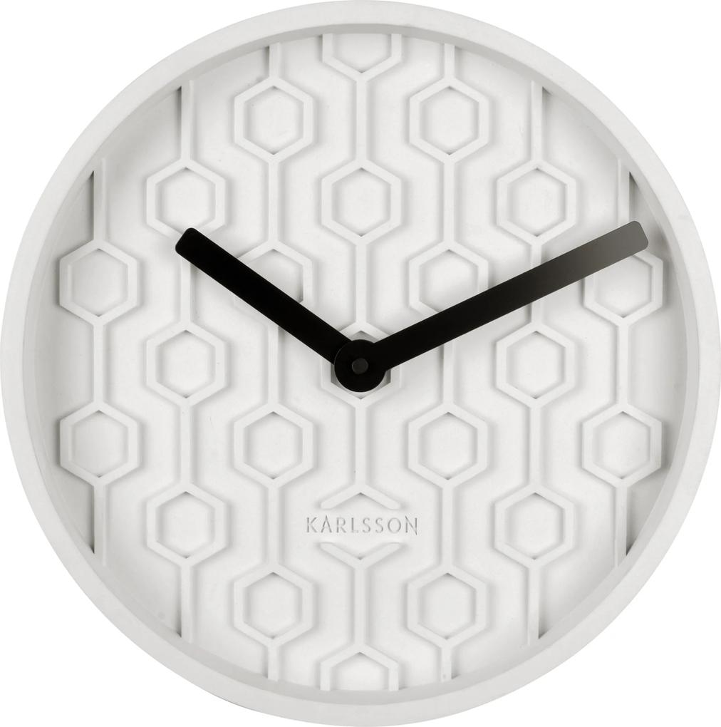 Nástěnné hodiny Honeycomb bílé