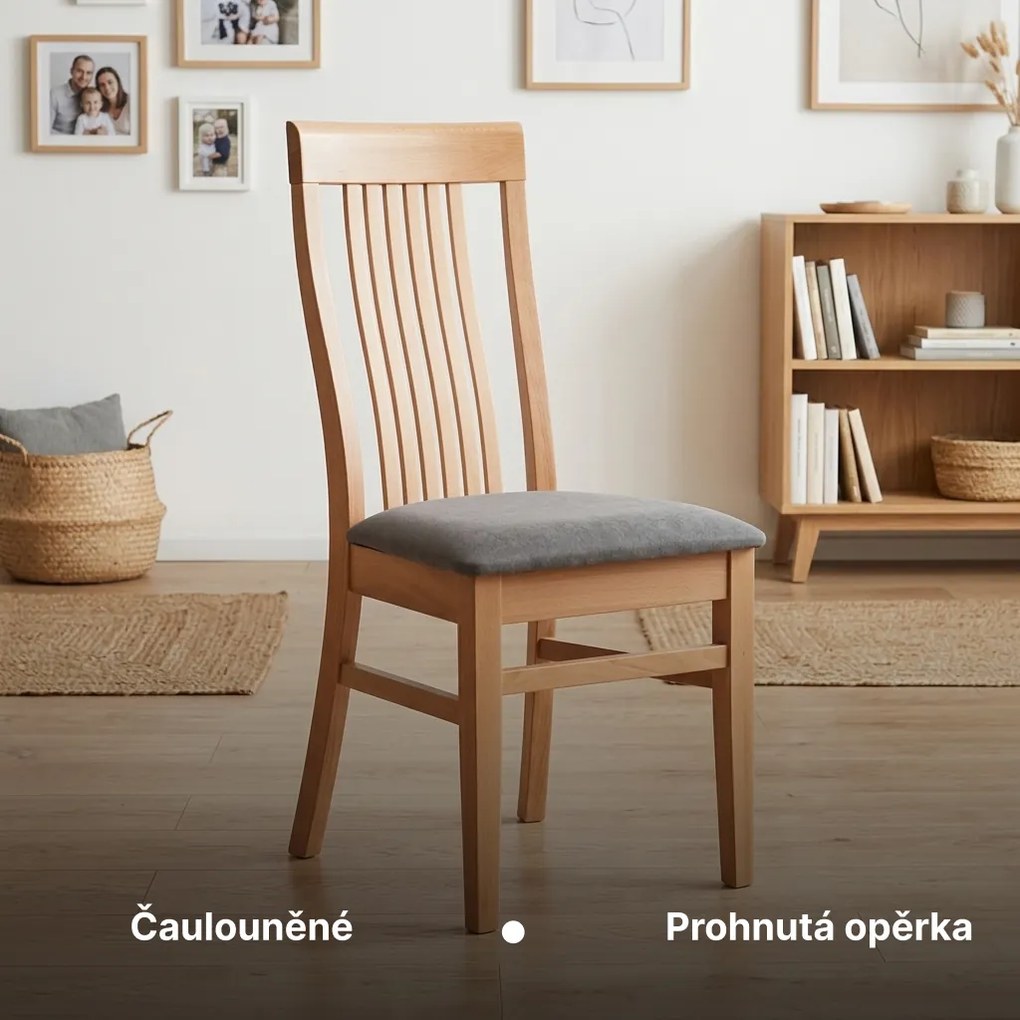 Stima Židle TAKUNA (buk) čalouněná dub wotan VELVET světle hnědá 46