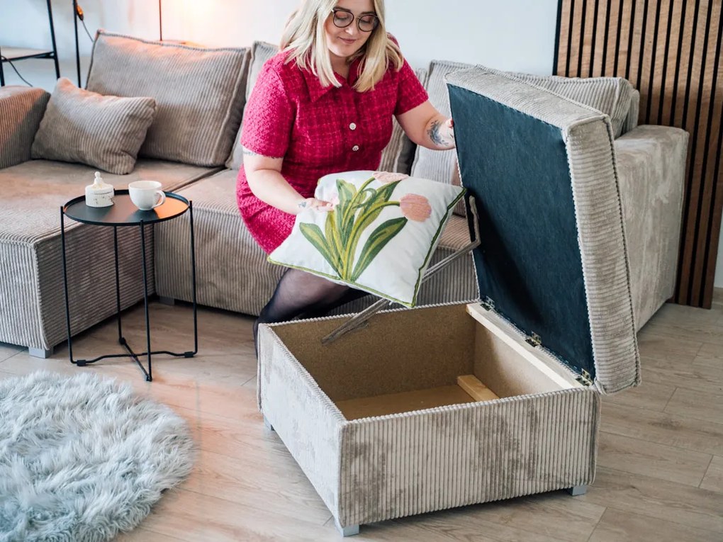 Taburet SMART COSARO XL s úložným prostorem 71x71 cm, mentolový