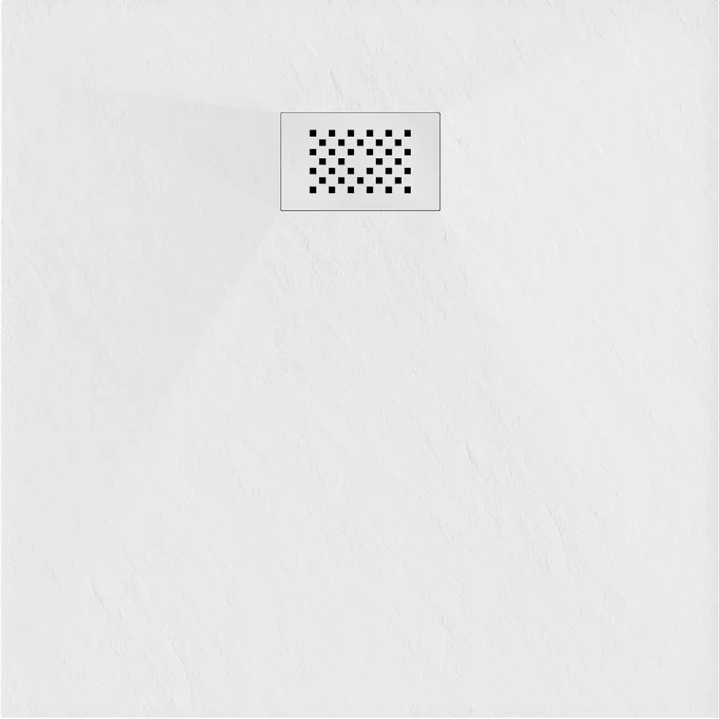Mexen Hugo, čtvercová sprchová vanička SMC 80 x 80 cm, bílá, bílá krytka, 42108080-W