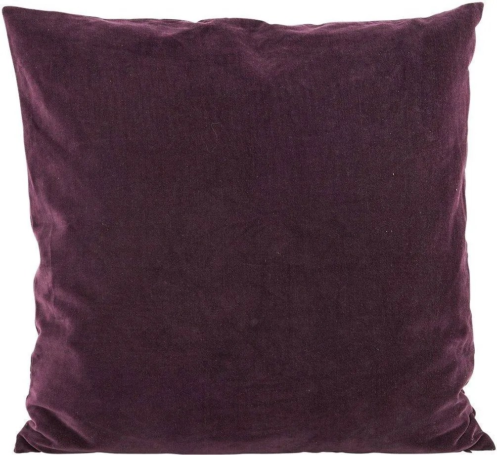 House Doctor Sametový povlak na polštář Aubergine 60x60 cm, fialová barva, textil