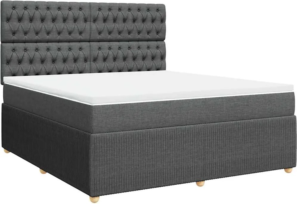 Box spring postel s matrací tmavě šedá 180x200 cm textil 3294443