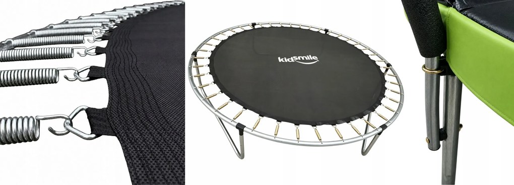 TRENDIE Trampolína s vnitřní sítí 312 cm zelená + žebřík